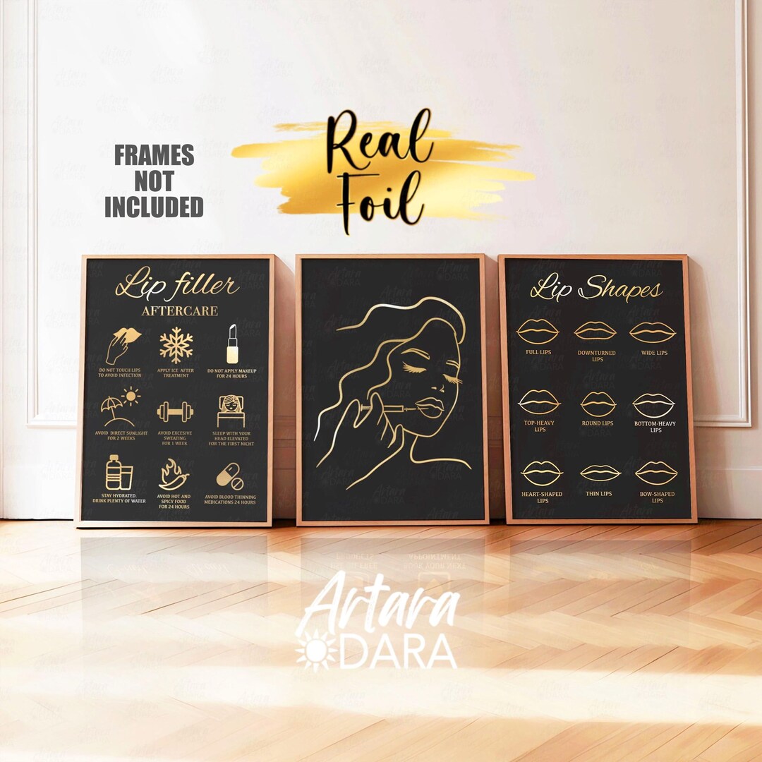 Lip Filler Poster, Beauty Salon Decor, Real Foil Print, Lip Filler ...