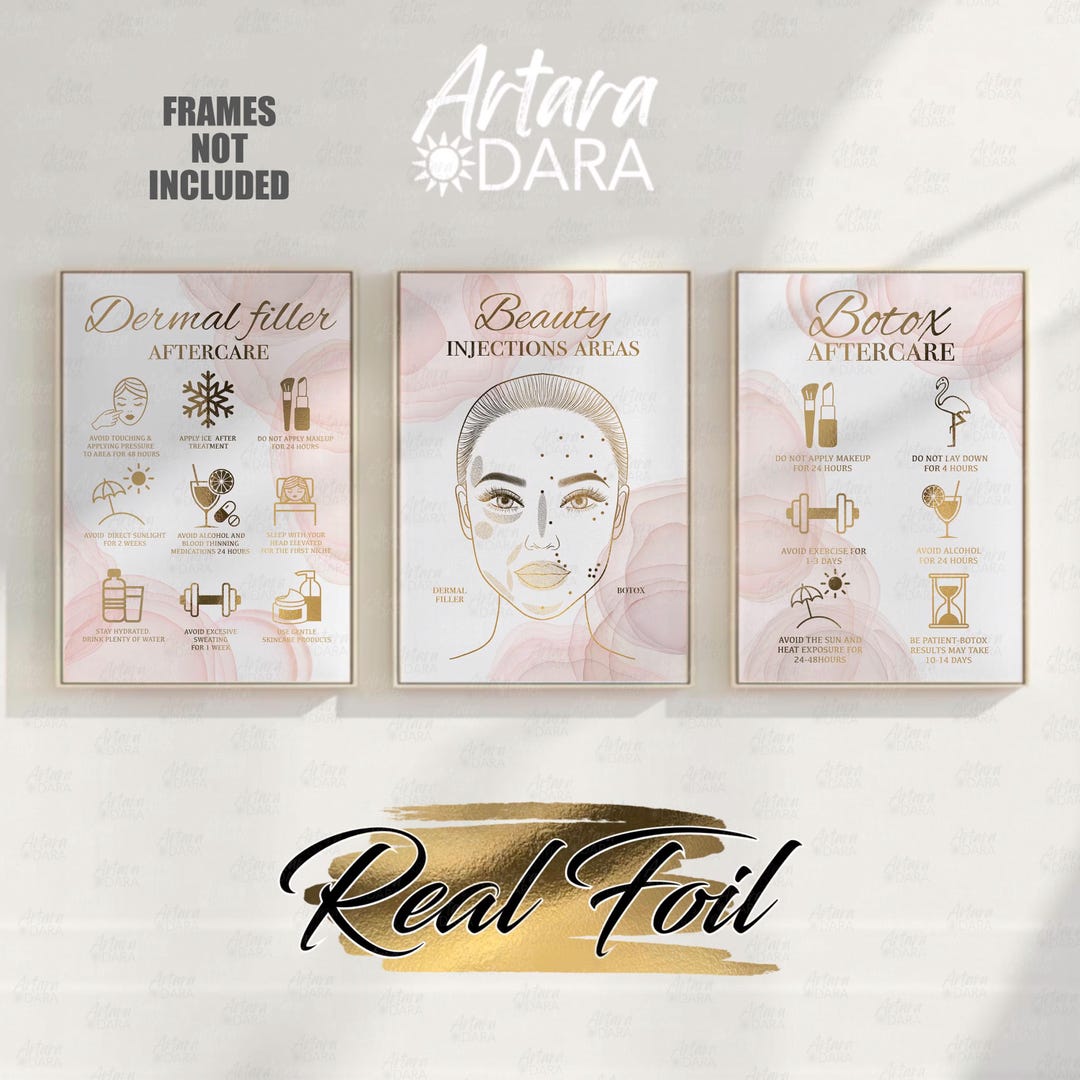 Botox Posters, Real Foil Print, Botox Aftercare, Filler Aftercare ...