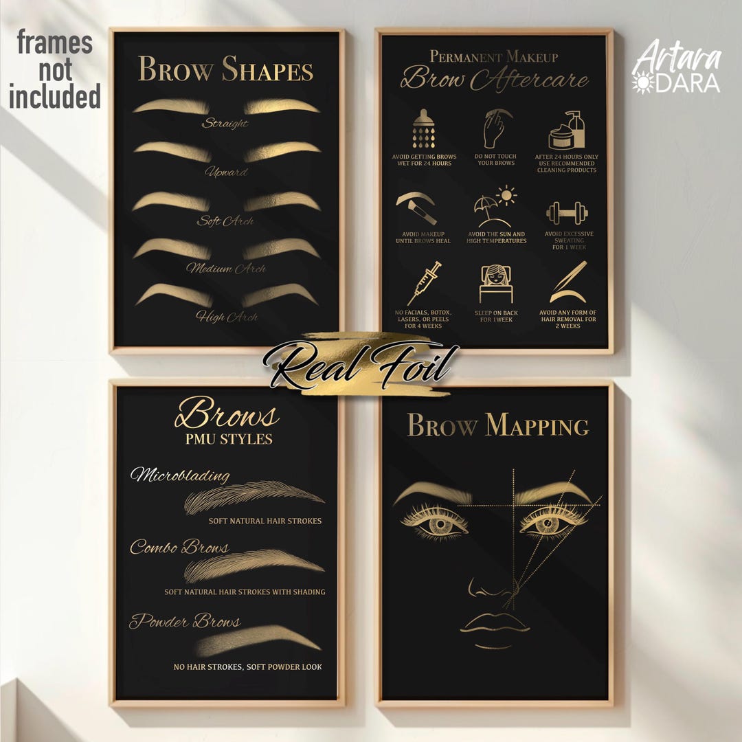 Brow Permanent Makeup, PMU Brow Aftercare, Real Foil Print ...