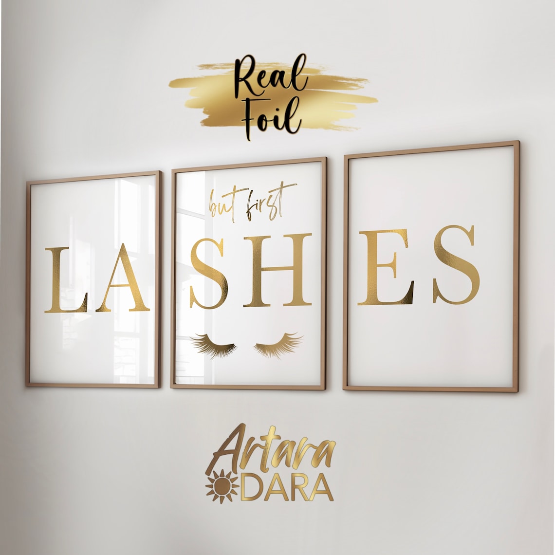 Lashes Wall Art, Real Foil Poster, Lash Tech Print, Eyelash Extension ...