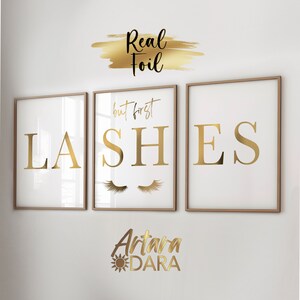 Lashes Wall Art, Real Foil Poster, Lash Tech Print, Eyelash Extension ...