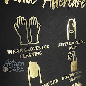 Nails Salon Decor, Nail Shapes Poster, Nail Aftercare Art, Real Foil ...