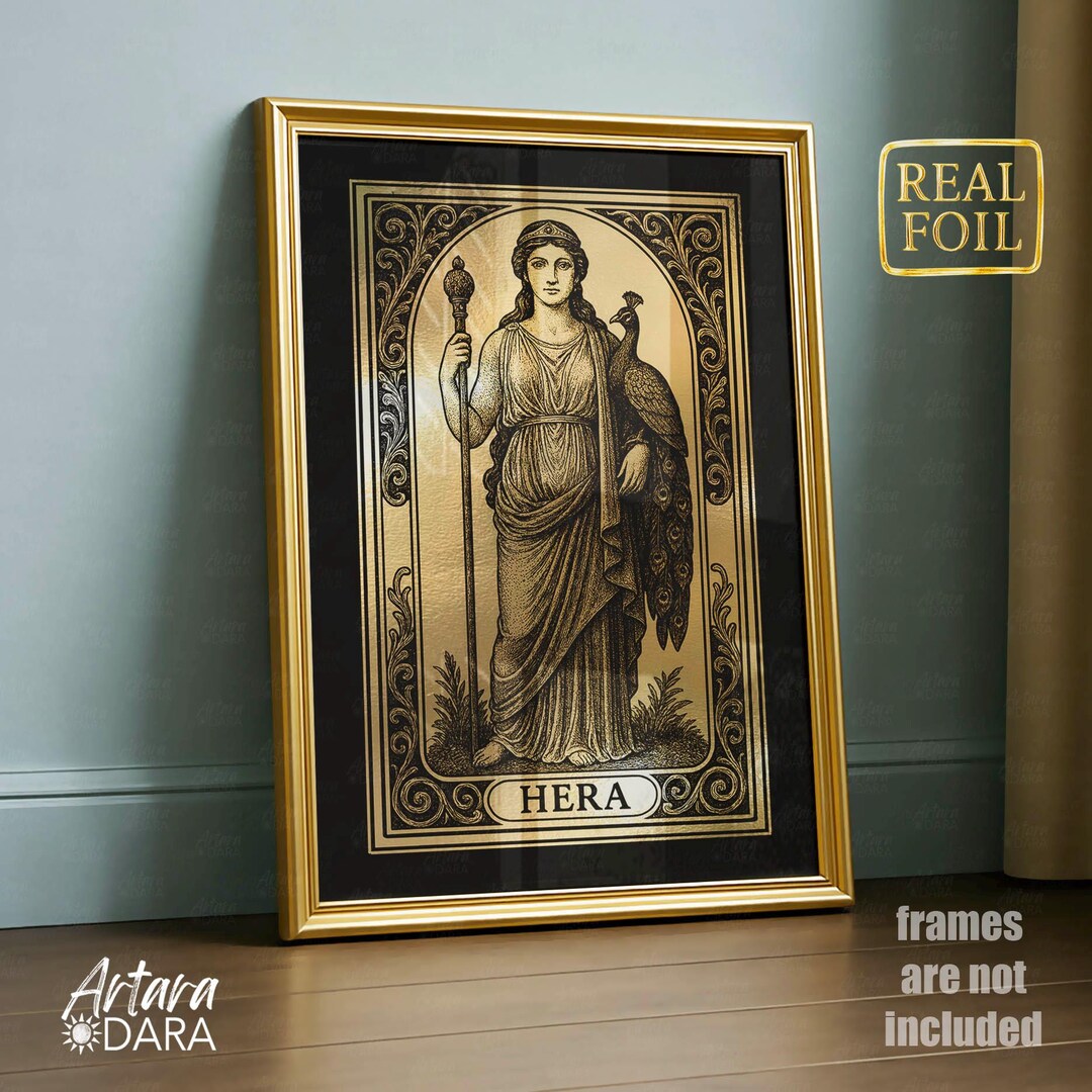 Hera Gold Foil Poster – Olympian Greek Goddess Wall Art (unframed) - Etsy
