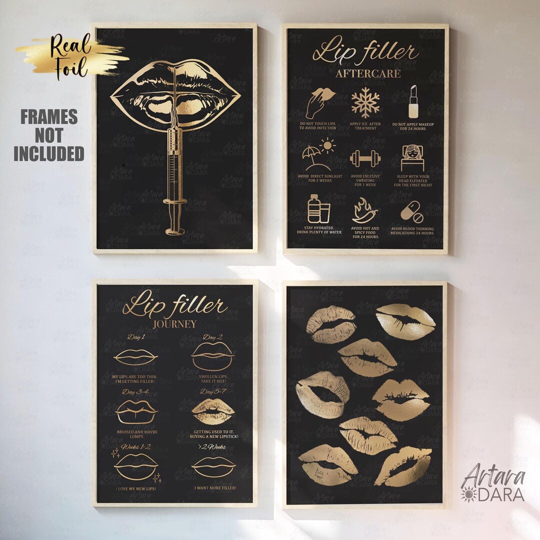 Gold Foil Lip Filler Posters – Beauty Clinic Wall Art Set of 4 - Etsy