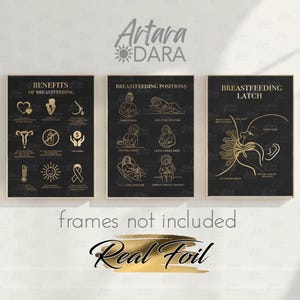 Breastfeeding Print, Real Foil Poster, Breastfeeding Benefits ...