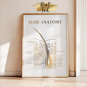 Hair Posters, Hair Salon Decor, Hairdresser Gift, Gold Foil Print ...