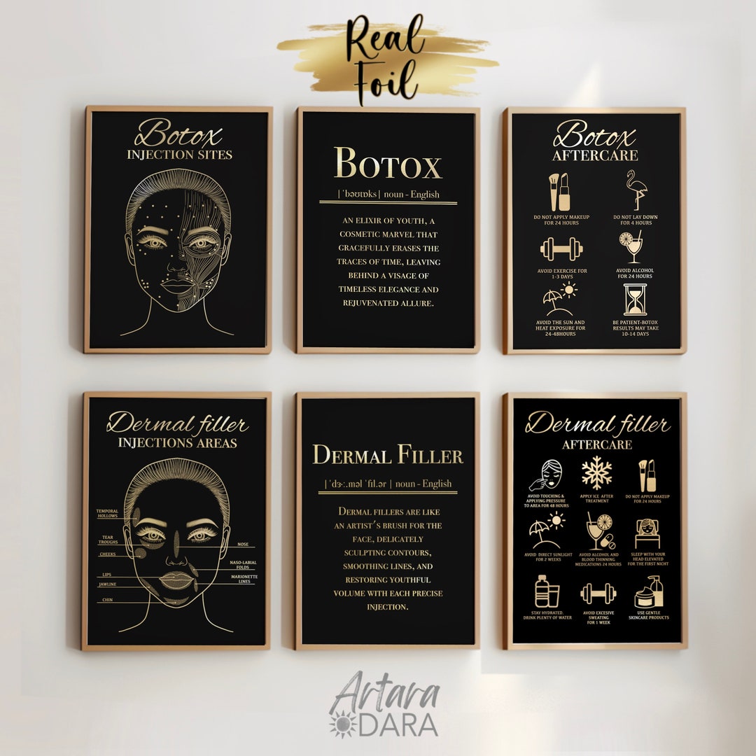 Beauty Salon Decor, Botox Poster, Dermal Filler Art, Real Foil Print ...