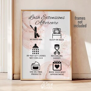 Lash Salon Decor, Lash Extensions Aftercare, Lash Styles Poster, Beauty ...