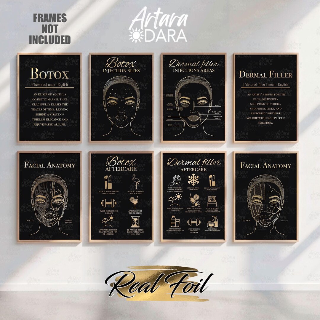 Beauty Injection Sites, Real Foil Print, Beauty Clinic Decor, Facial ...