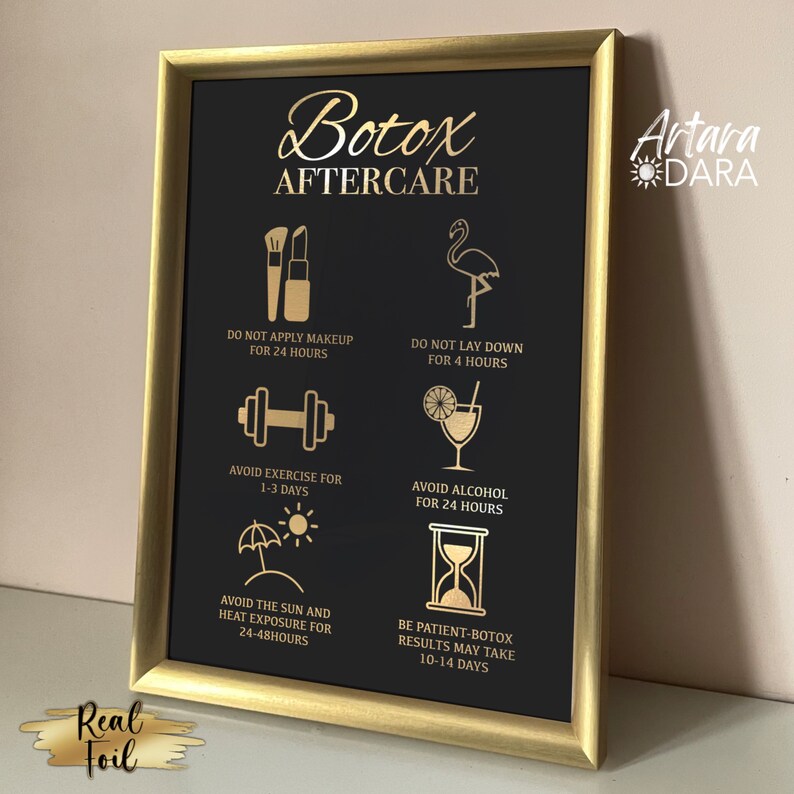 Botox Aftercare Advice, Real Foil Print, Beauty Salon Decor - Etsy