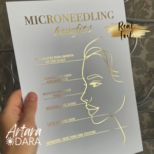 Microneedling Poster, Microneedling Benefits, Real Foil Print, Beauty ...