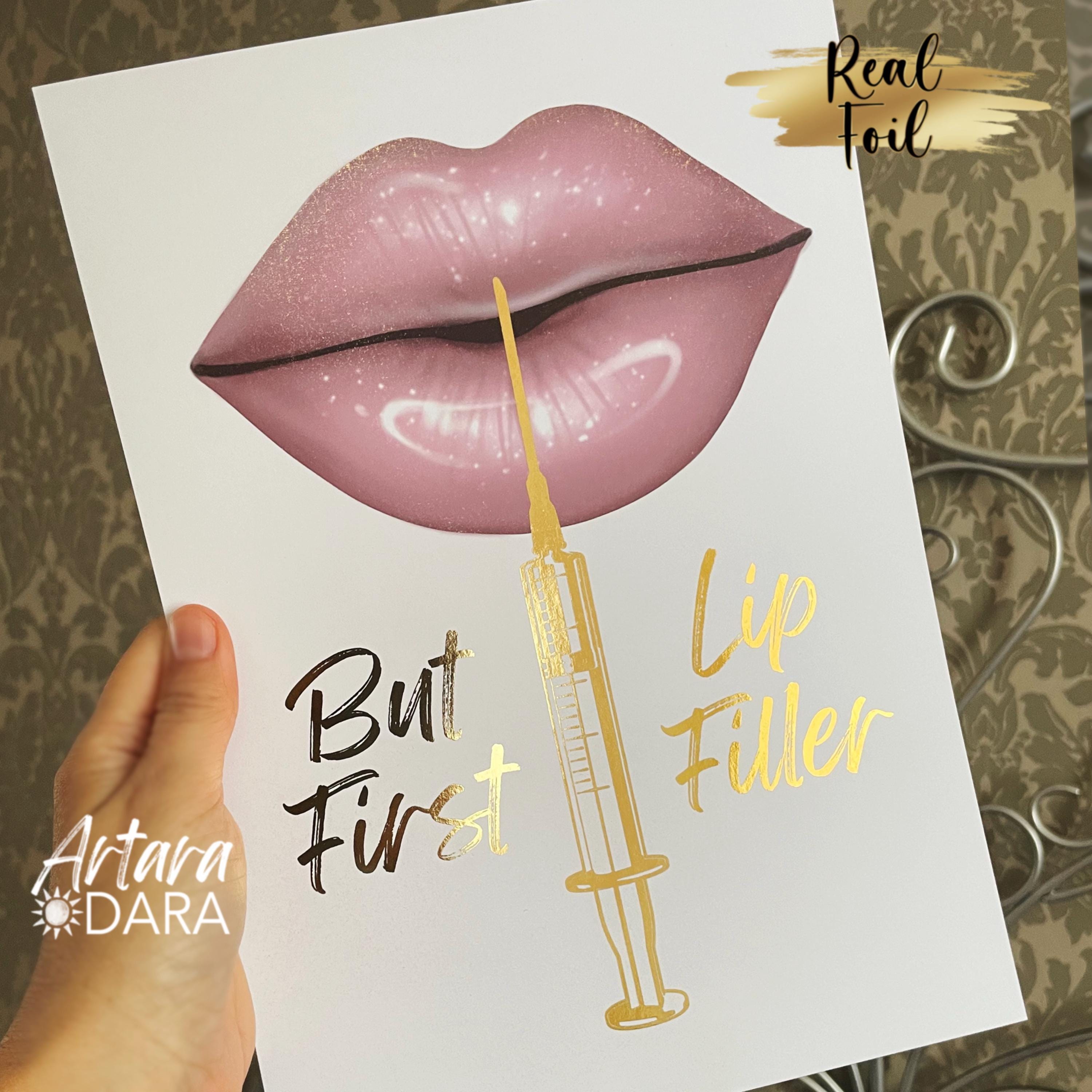 Lips Filler Real Foil Print, Beauty Salon Decor - Etsy