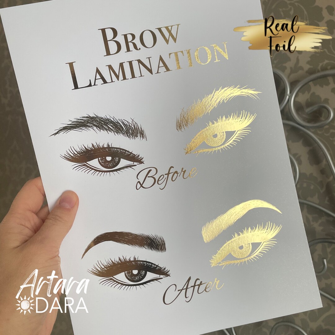 Gold Foil Brow Lamination Poster: Beauty Salon Decor - Etsy