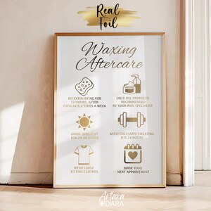 Waxing Wall Art, Gold Foil Print, Wax Poster, Waxing Aftercare, Wax ...