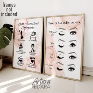 Lash Salon Decor, Lash Extensions Aftercare, Lash Styles Poster, Beauty ...