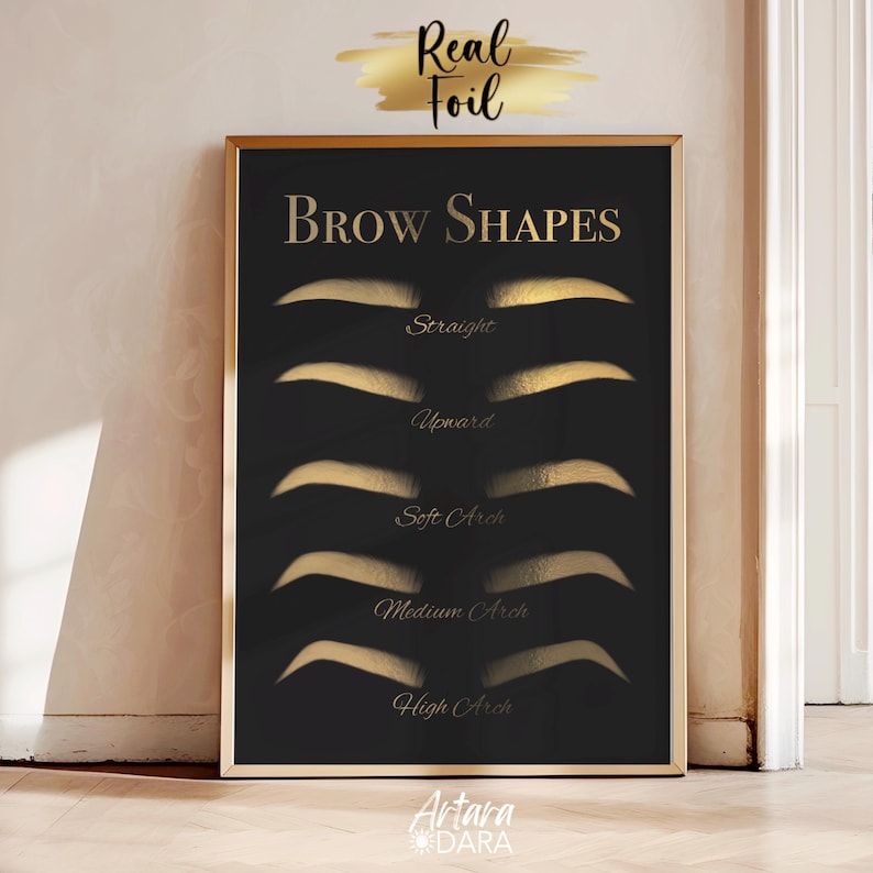 Foil Brow Permanent Makeup Posters, PMU Aftercare, Brow Shapes Chart - Etsy