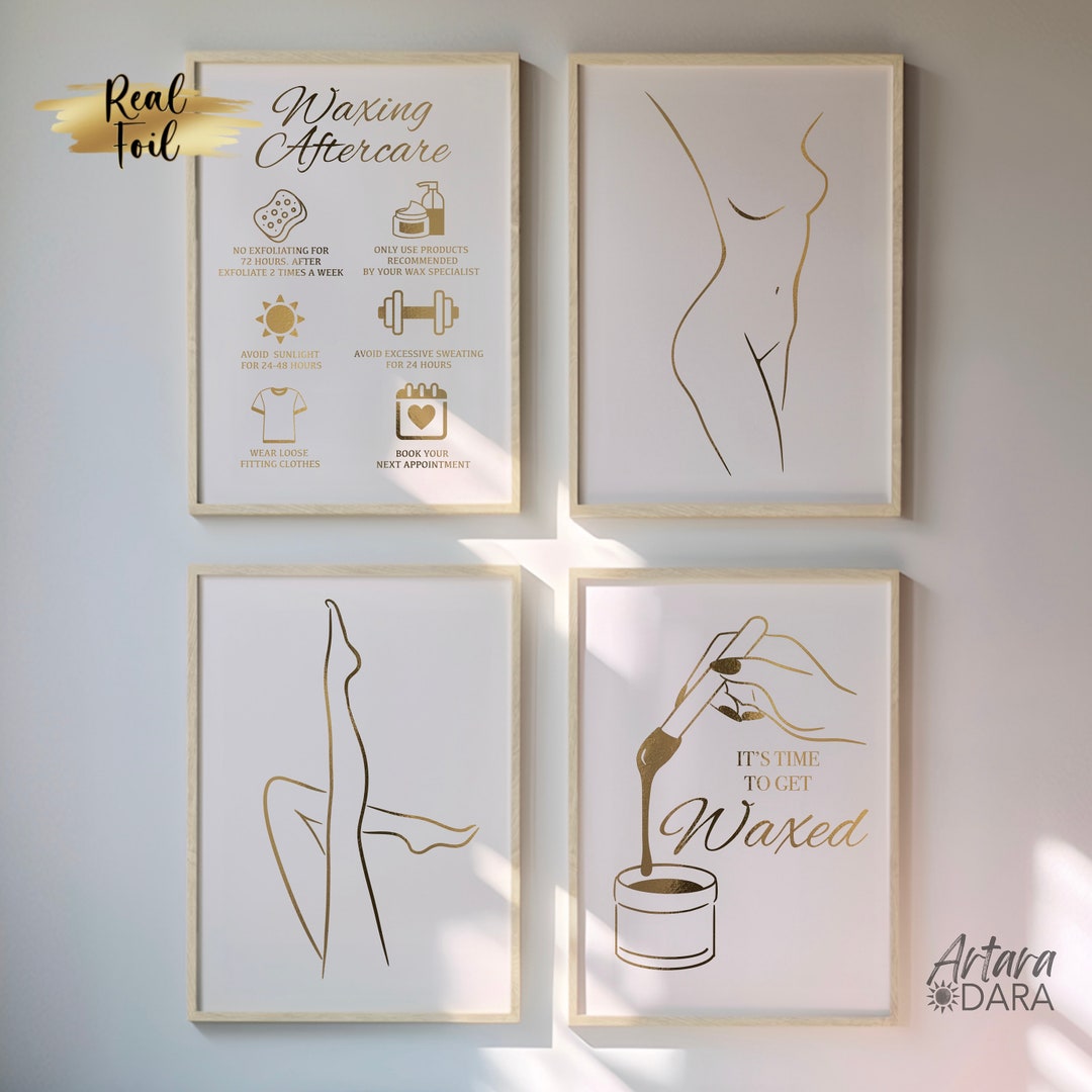 Waxing Art, Real Foil Print, Hair Removal Art, Wax Aftercare Sign, Wax ...