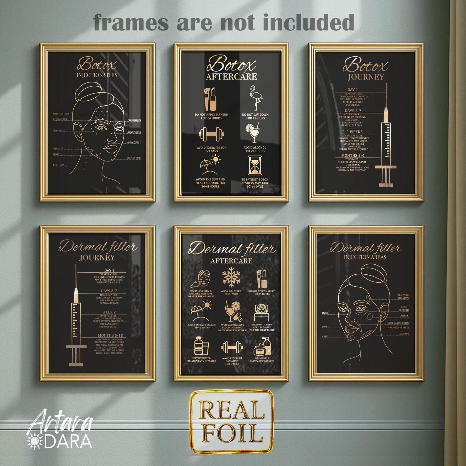 Gold Foil Botox and Filler Posters: Medspa Decor Prints (unframed) - Etsy
