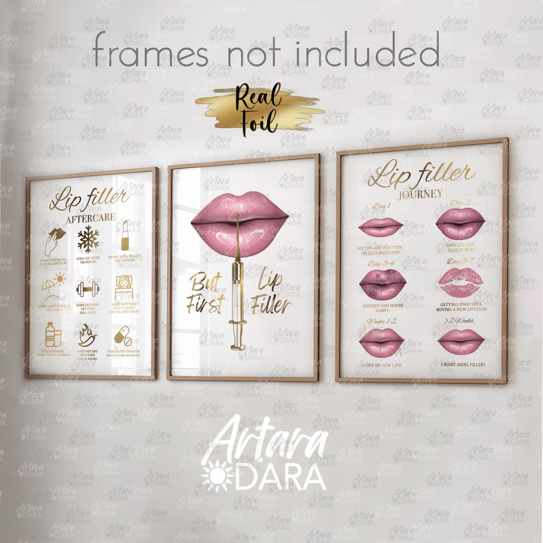 Real Foil Lip Filler Poster, Beauty Salon Decor, Injection Art - Etsy