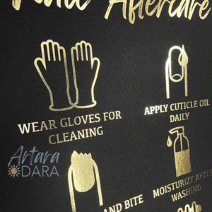 Nails Salon Decor, Real Foil Print, 6 Nails Poster, Nail Aftercare Art ...