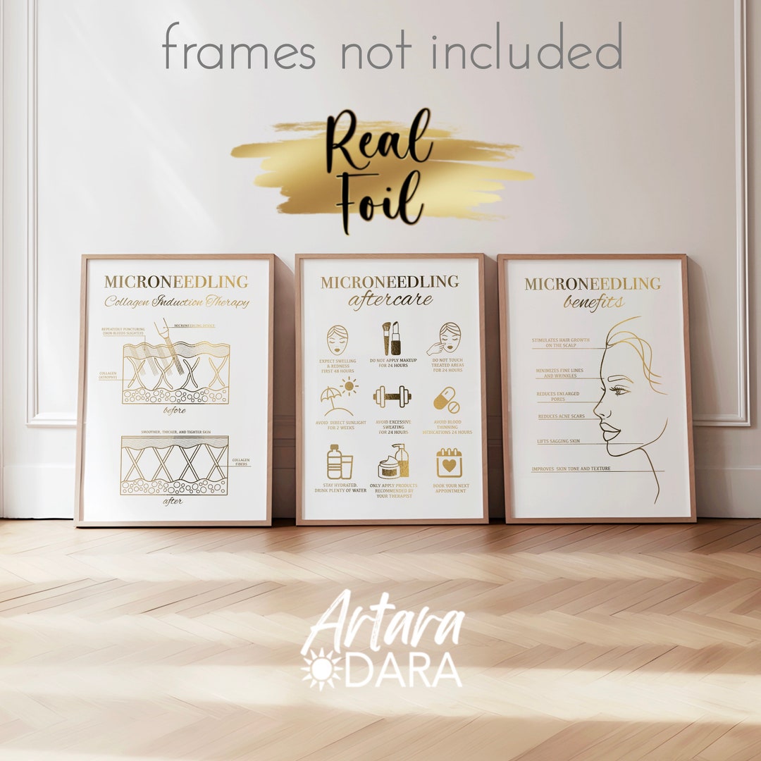 Microneedling Poster, Real Foil Print, Microneedling Tech ...