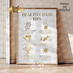 Hair Clinic Decor, Hair Salon Poster, Real Foil Print, Hair Anatomy ...