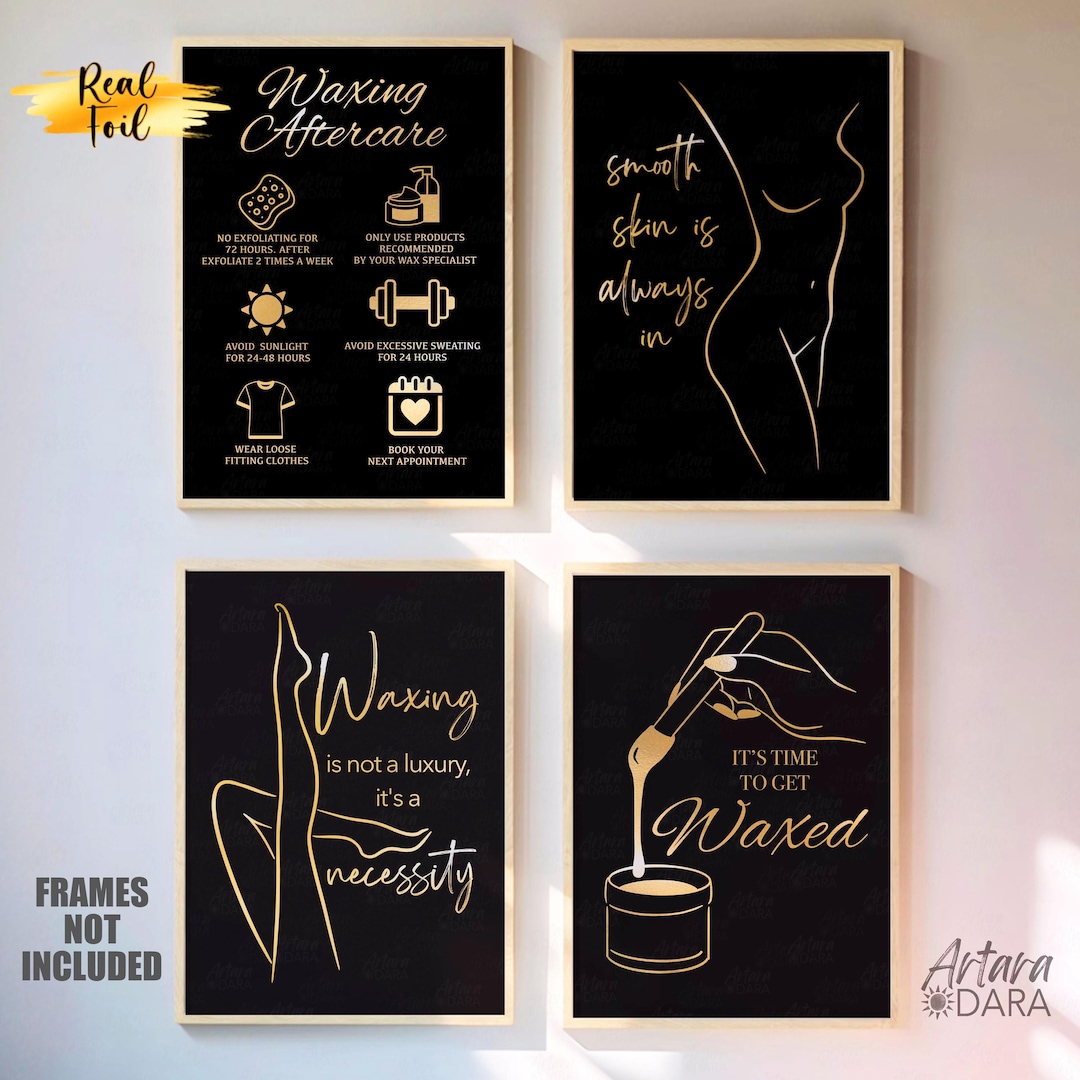 4 Waxing Poster, Real Foil Print, Wax Salon Decor, Waxing Quotes ...