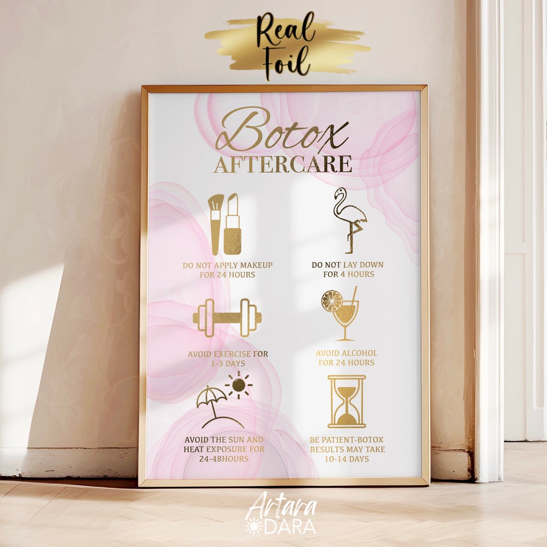 Botox Aftercare Print, Real Foil Print, Beauty Salon Decor, Botox ...