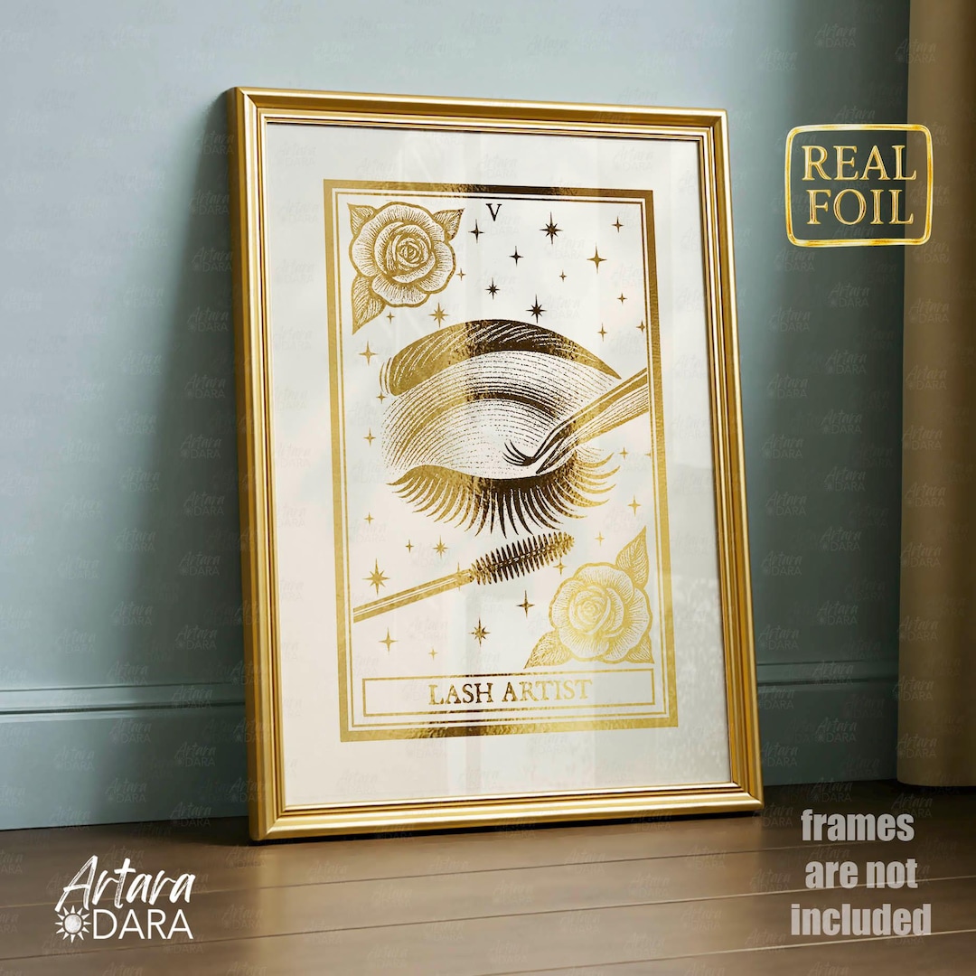 Gold Foil Lash Artist Tarot Poster – Eyelash Extension Salon Decor - Etsy