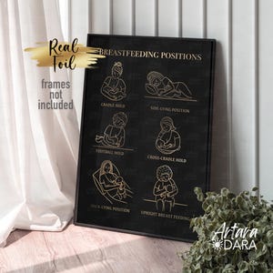 Breastfeeding Print, Real Foil Poster, Breastfeeding Benefits ...