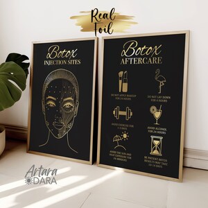 Botox Aftercare Art, Botox Injection Area, Real Foil Print, Face ...