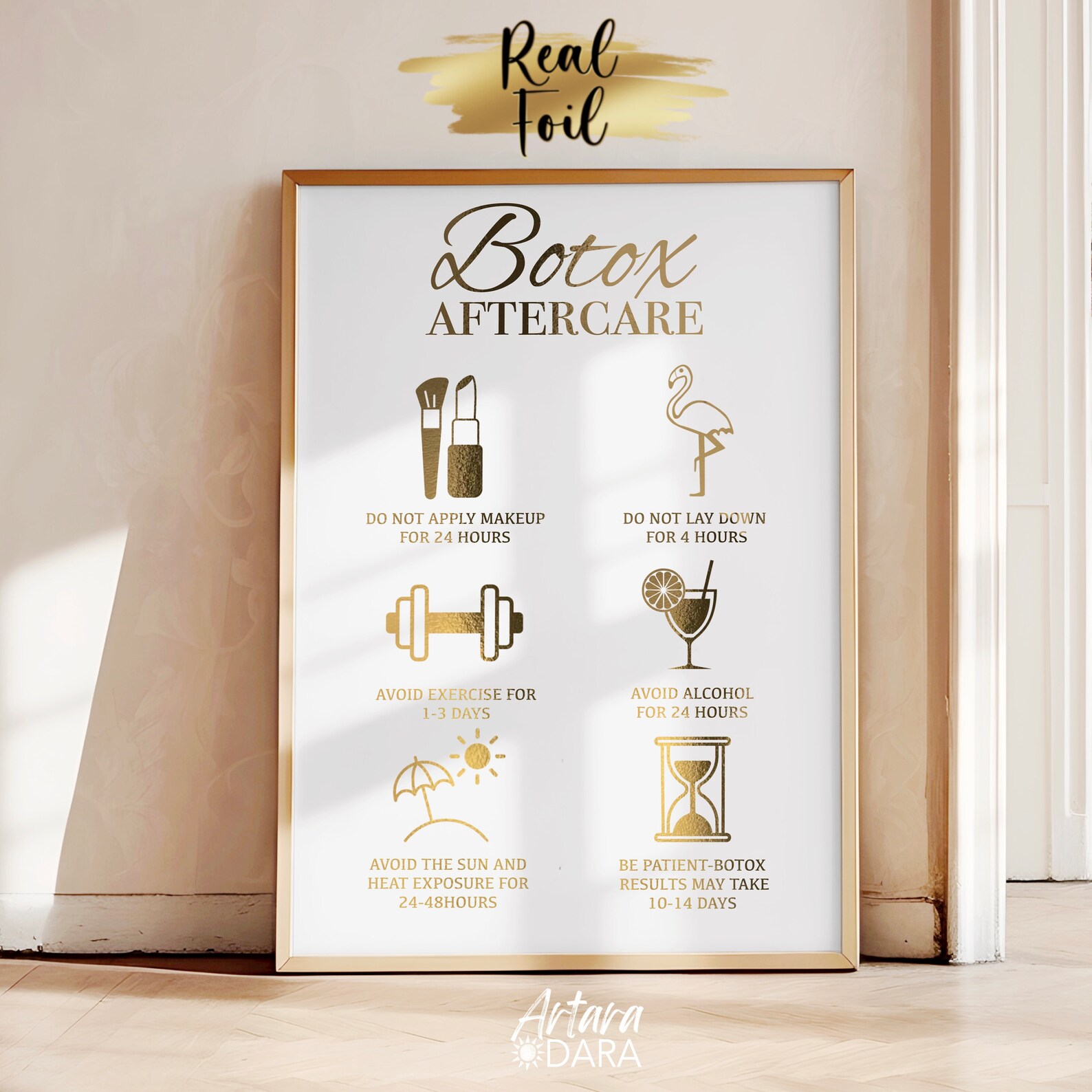 Set 2 Botox Poster, Real Foil Print, Botox Aftercare Art, Botox ...