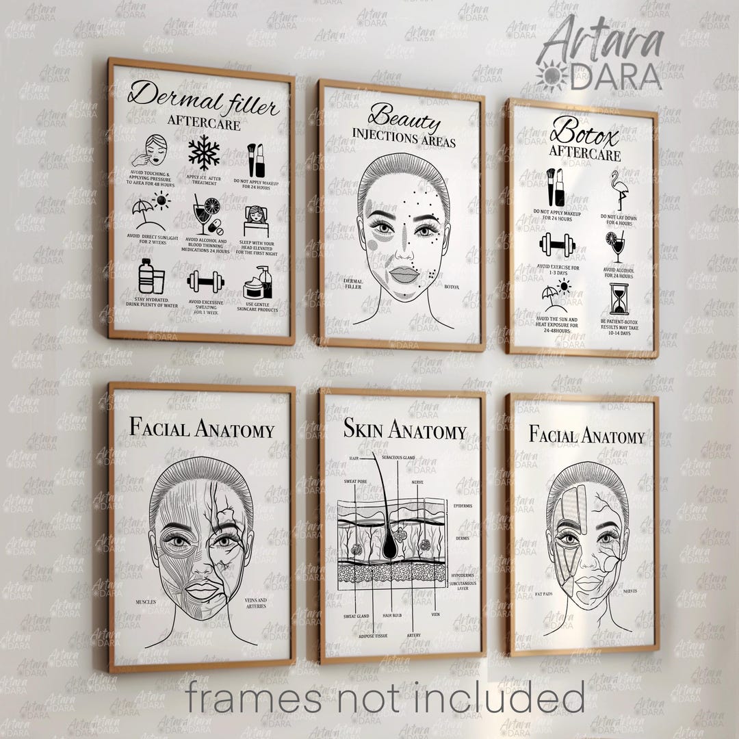 Beauty Salon Decor, 6 Beauty Posters, Botox Aftercare, Filler Aftercare ...