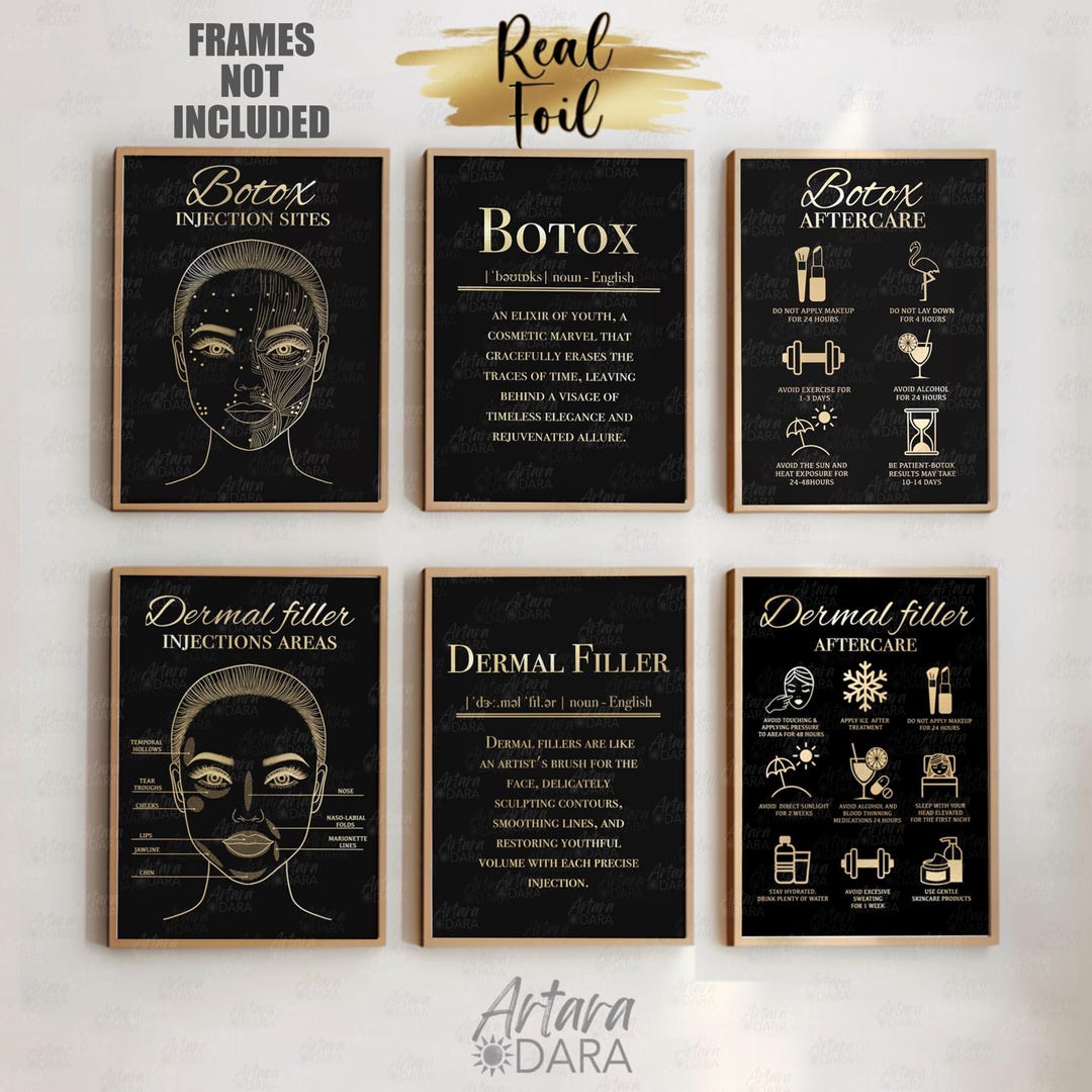 Beauty Salon Decor, Botox Poster, Dermal Filler Art, Real Foil Print ...