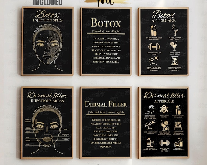 Beauty Injection Art, Botox Poster, Dermal Filler Art, Real Foil Print ...