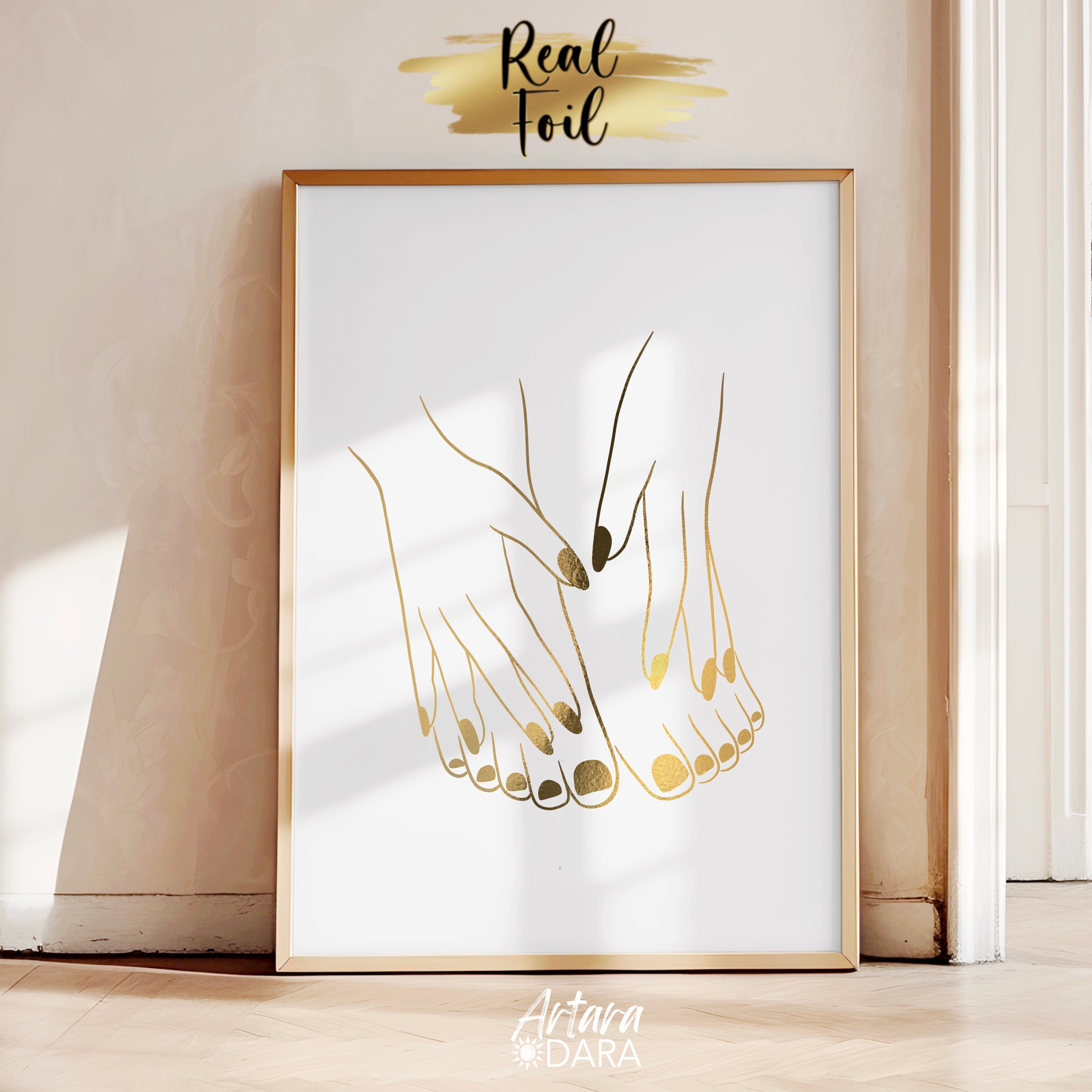Nails Salon Decor, Real Foil Print, 6 Nails Poster, Nail Aftercare Art ...