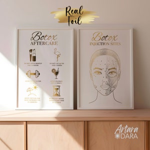 Set 2 Botox Poster, Real Foil Print, Botox Aftercare Art, Botox ...