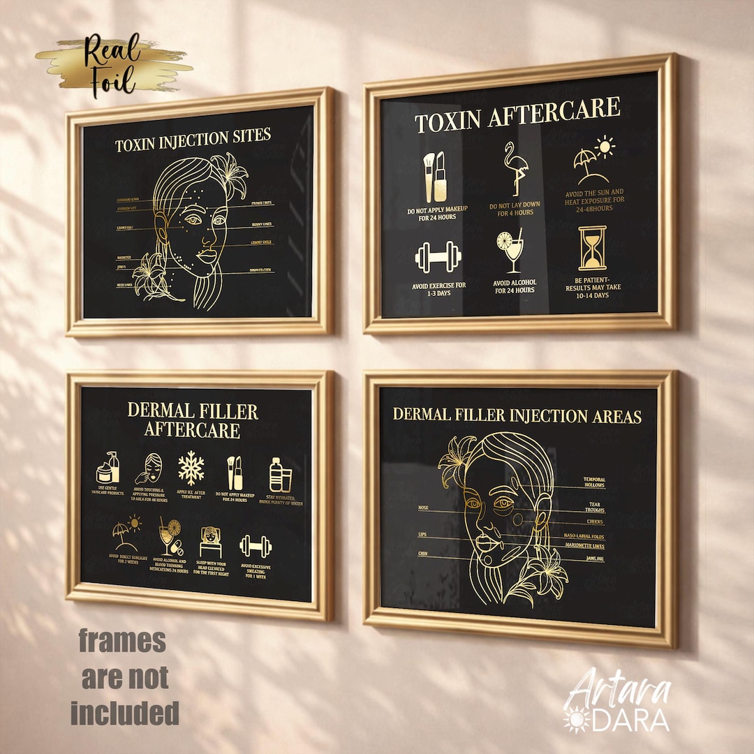 Injector Reference Posters Set of 4 – Gold Foil Toxin and Dermal Filler ...