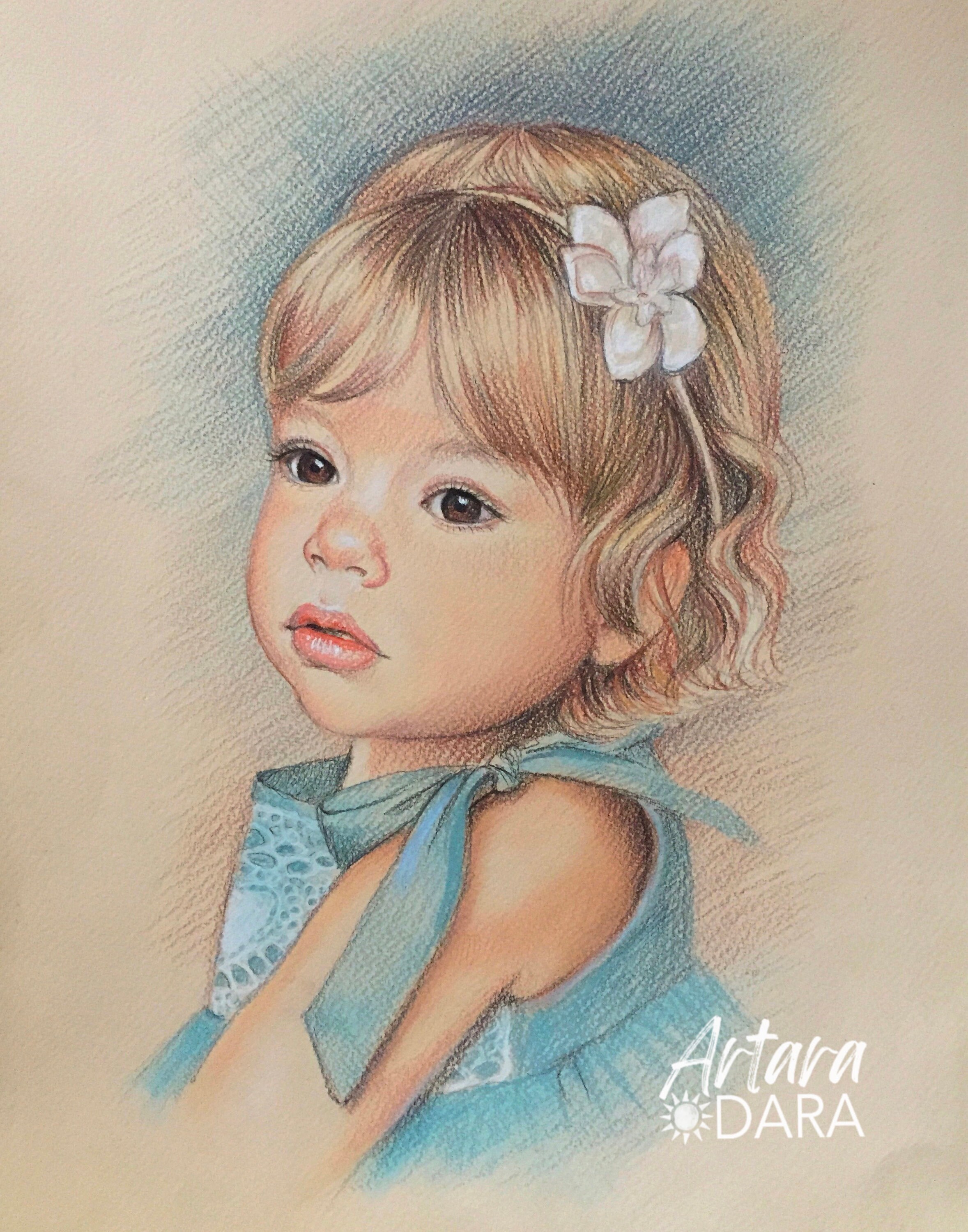 Custom Pencil Portrait, Hand Drawn Portrait, Baby Portrait, Portrait ...