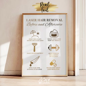 Laser Clinic Decor, Gold Foil Print, Laser Hair Removal, Laser ...
