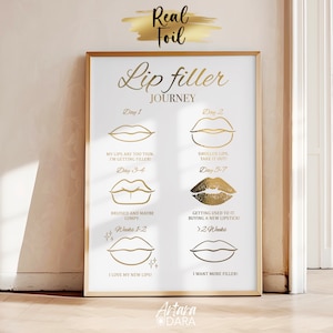 Lip Filler Print, Real Foil Print, Lips Anatomy Poster, Beauty Salon ...