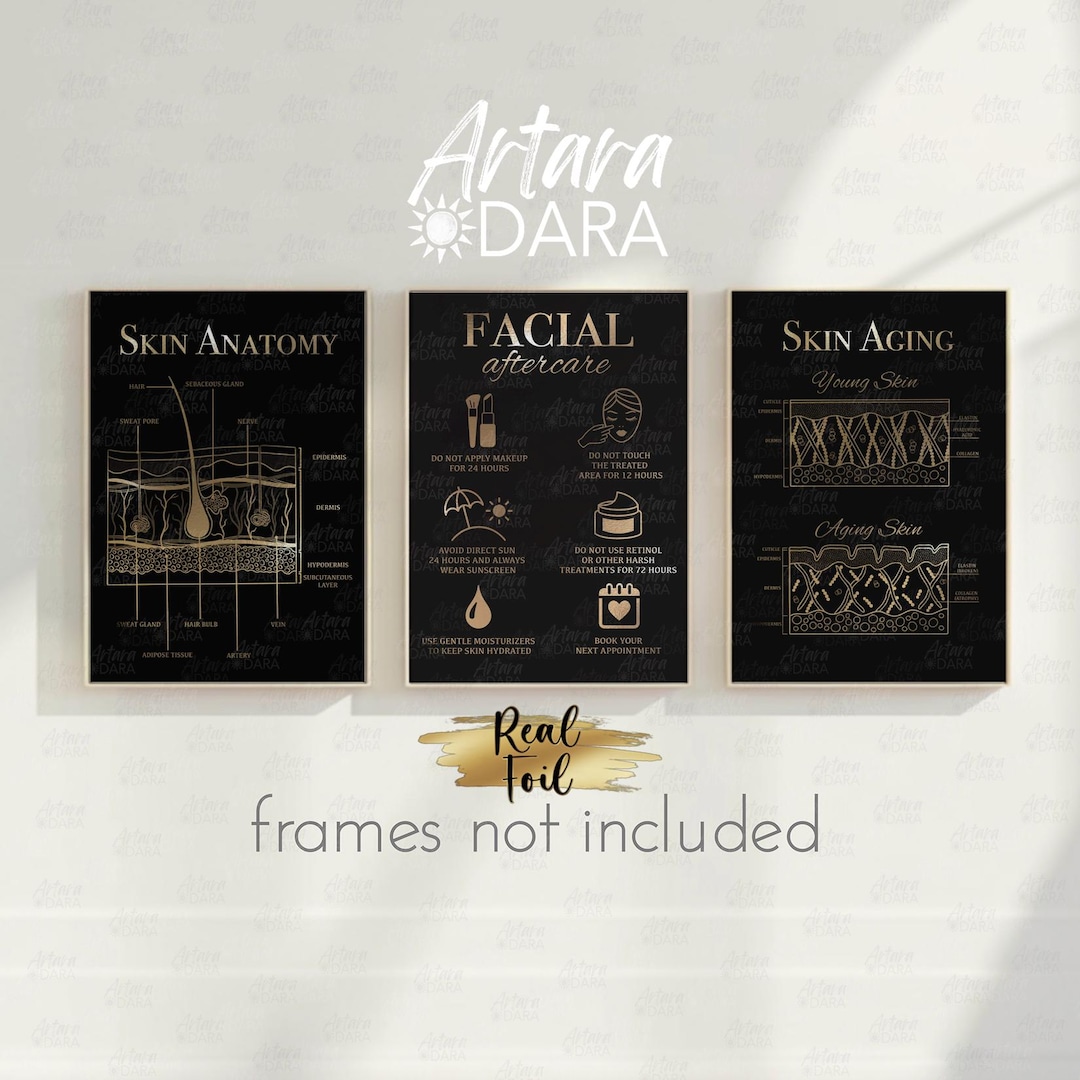 Beauty Salon Decor, Skin Anatomy, Real Foil Print, Facial Afrecare ...