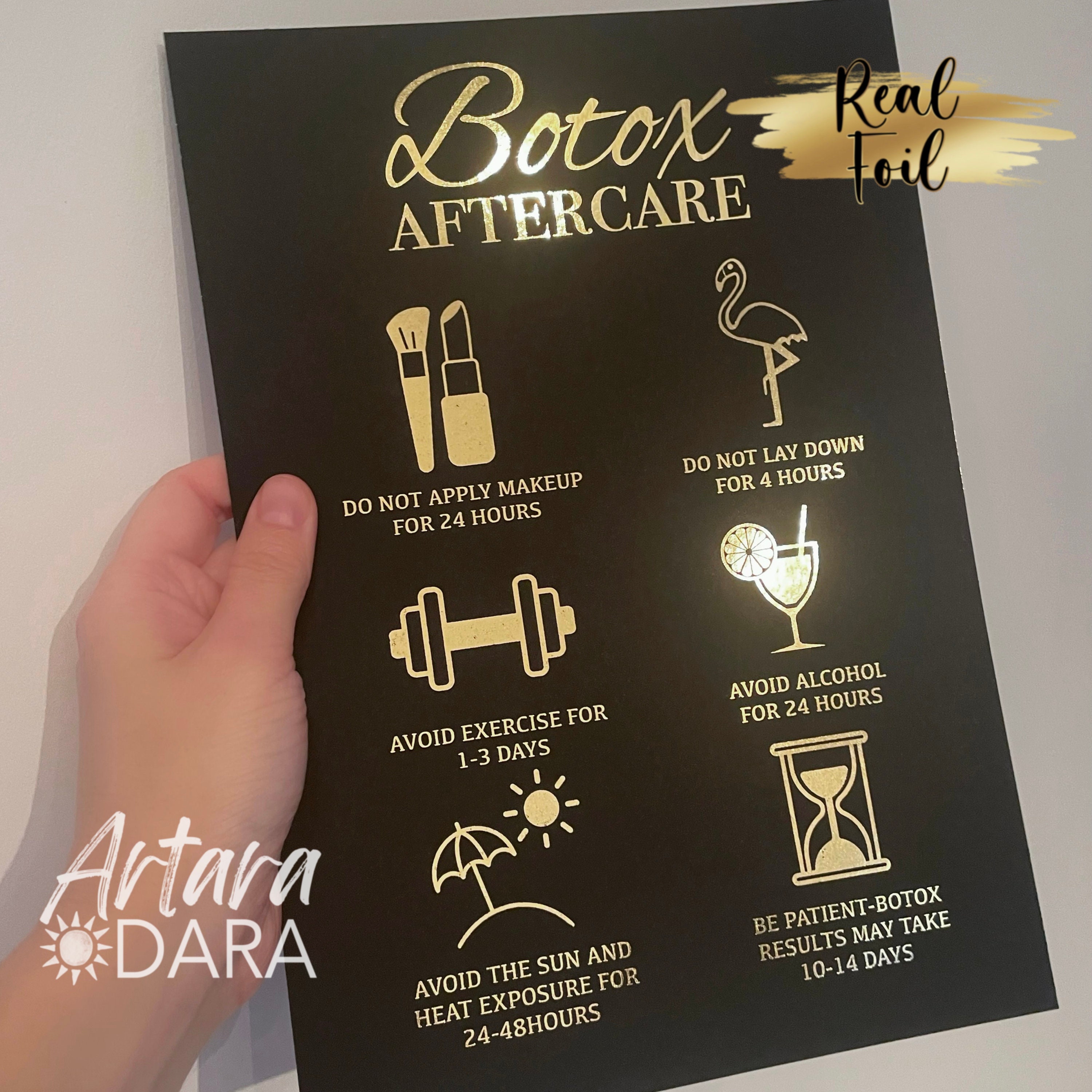 Beauty Salon Decor, Botox Wall Art, Real Foil Print, Botox Aftercare ...