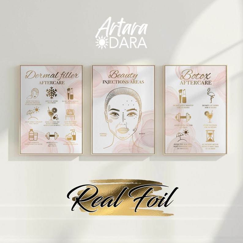 Botox Posters, Real Foil Print, Botox Aftercare, Filler Aftercare ...