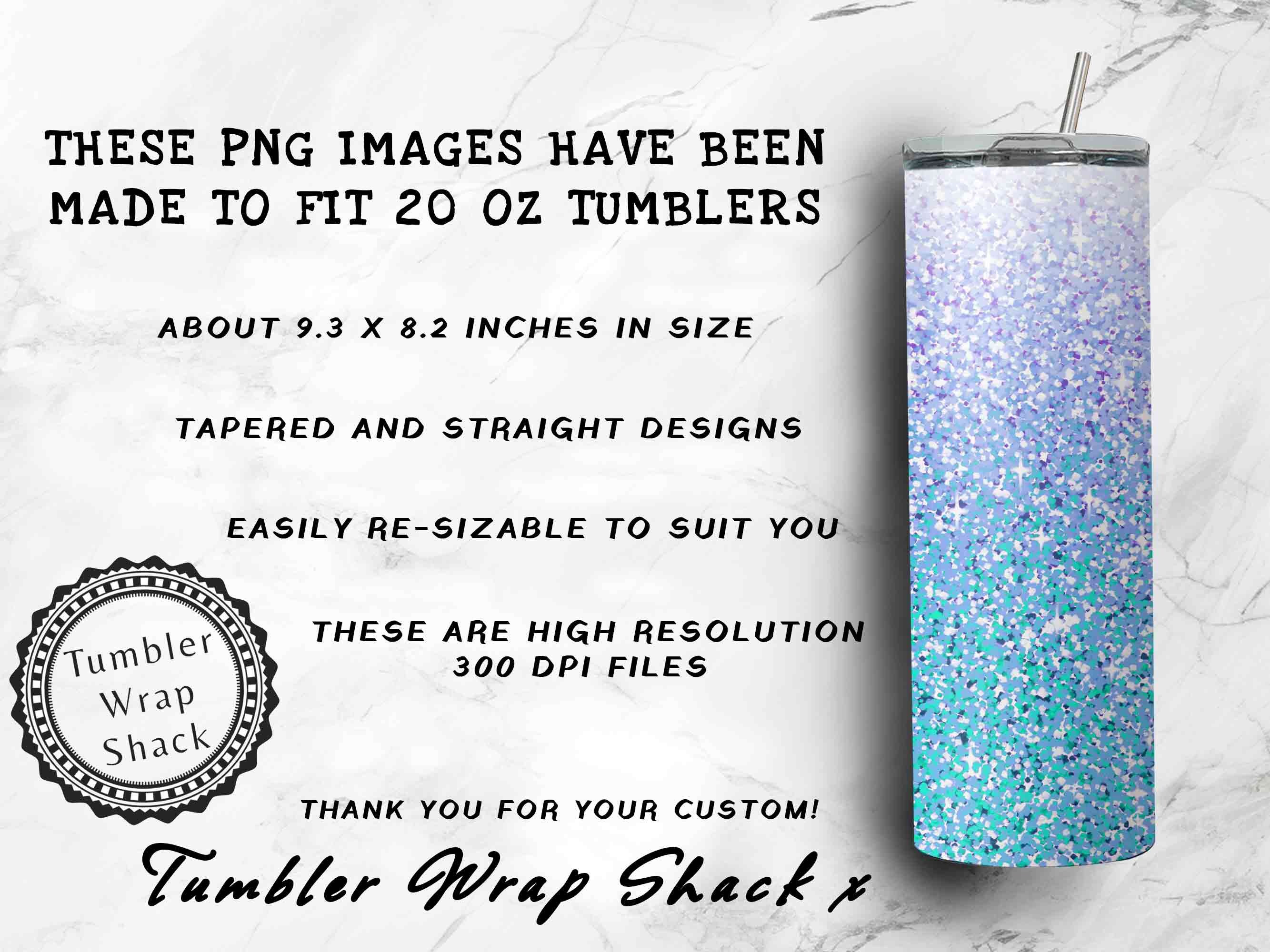 Blue Glitter Ombre Tumbler Wrap Designs Sparkly Bling 20oz PNG ...