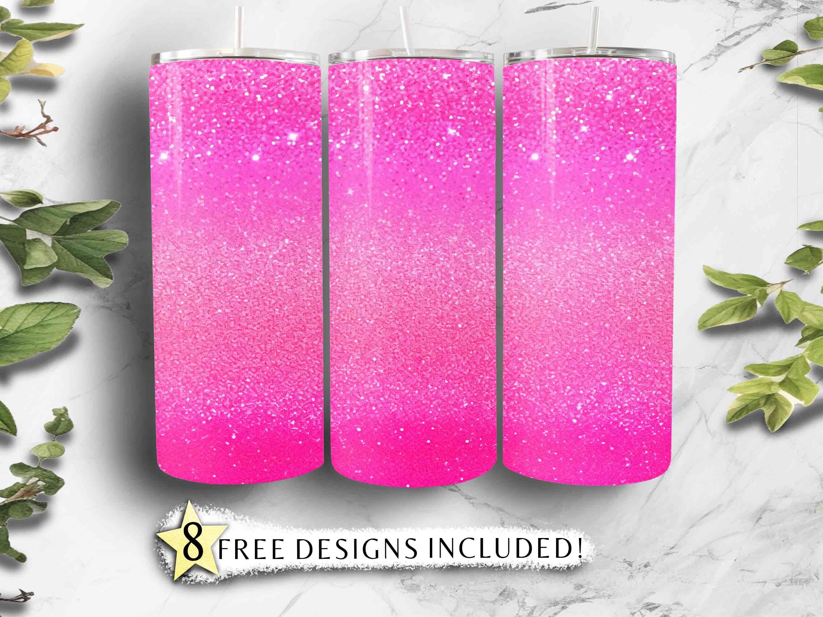 Hot Pink Glitter Background PNG, Hot Pink Ombre Glitter Tumbler Wrap ...