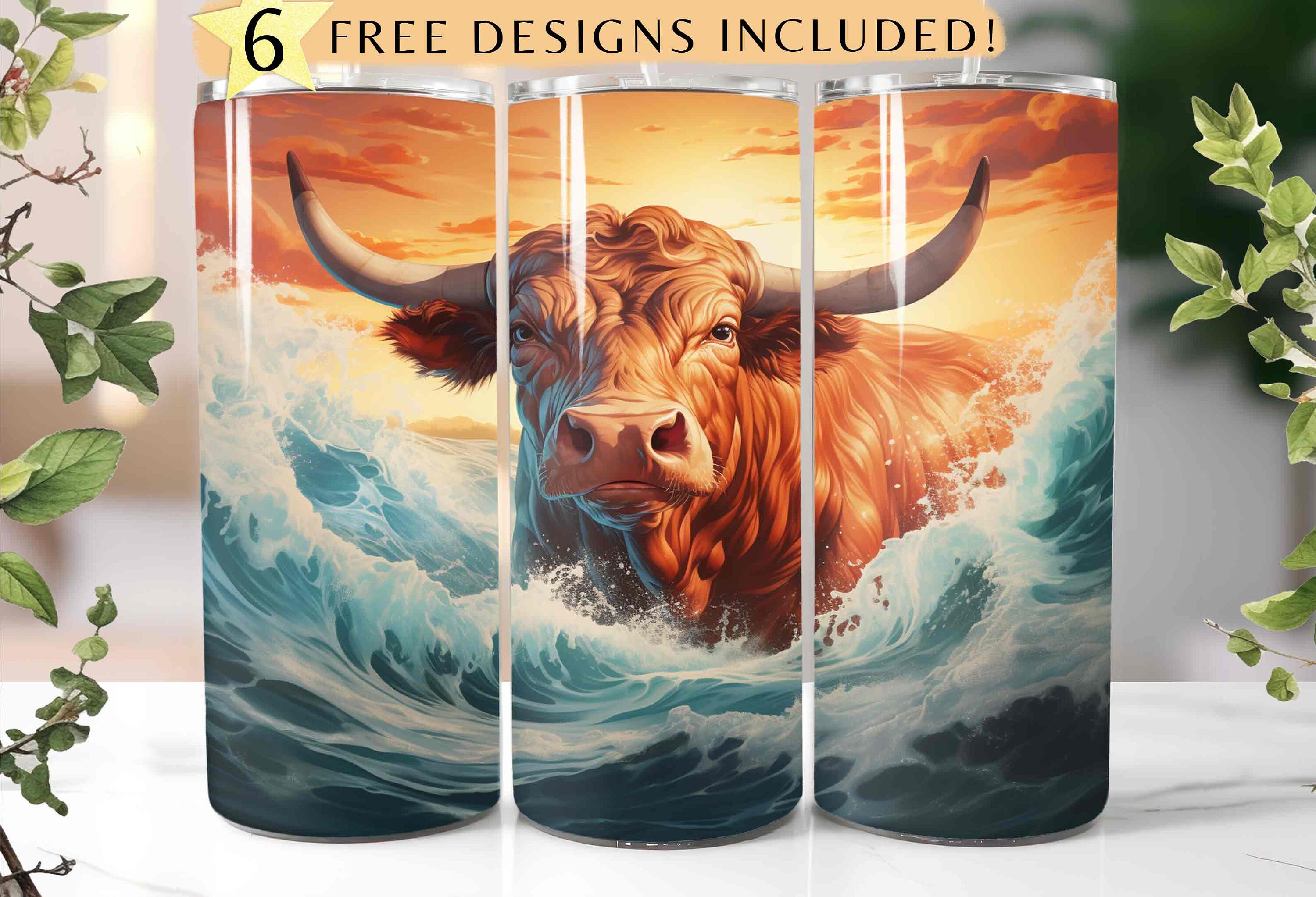 Splash Cow Print PNG Highland Cow Tumbler Wrap Funny Tumbler - Etsy