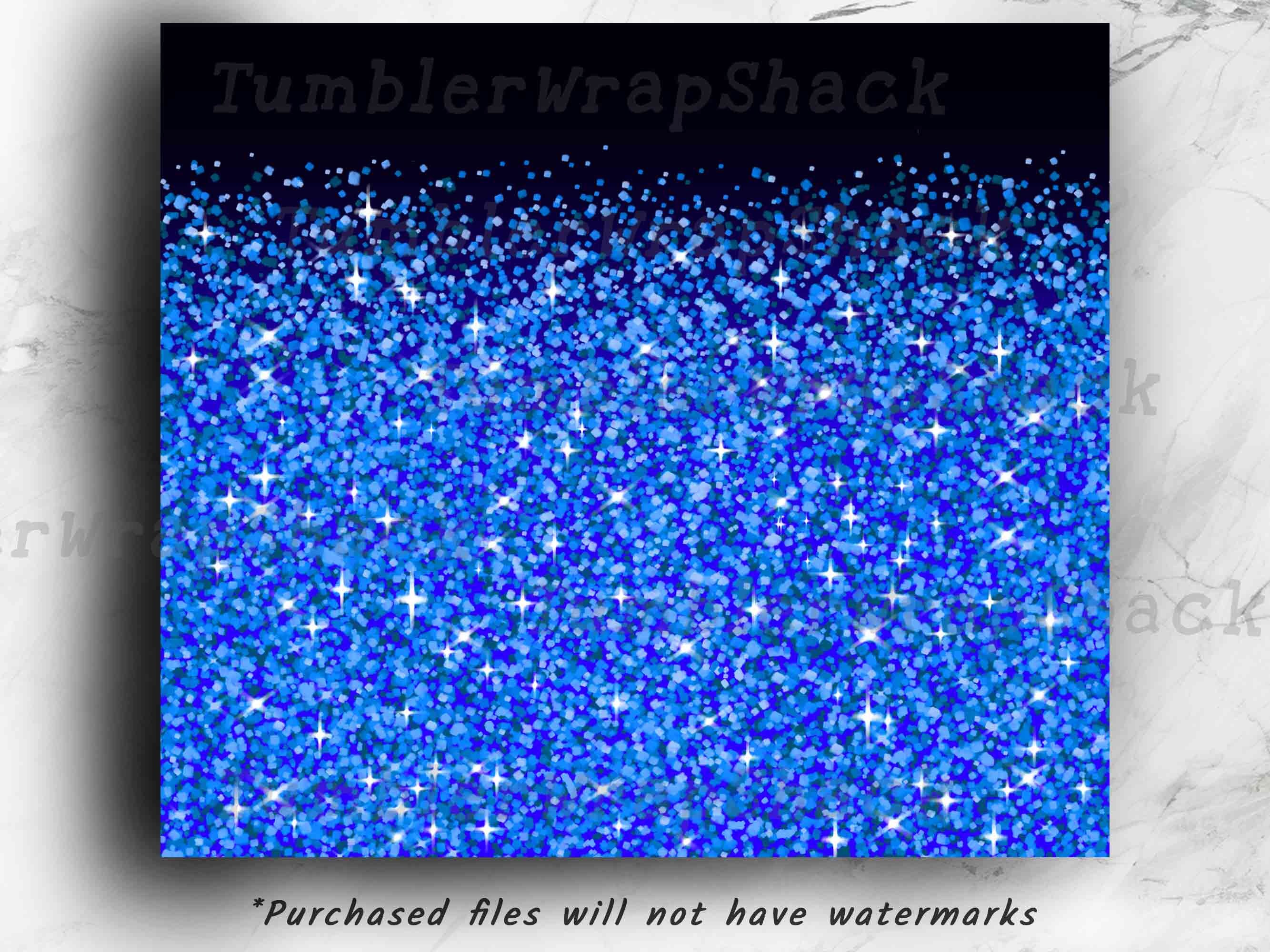 Blue Glitter Sparkly Tumbler Wrap, Bling Sublimation PNG Designs ...
