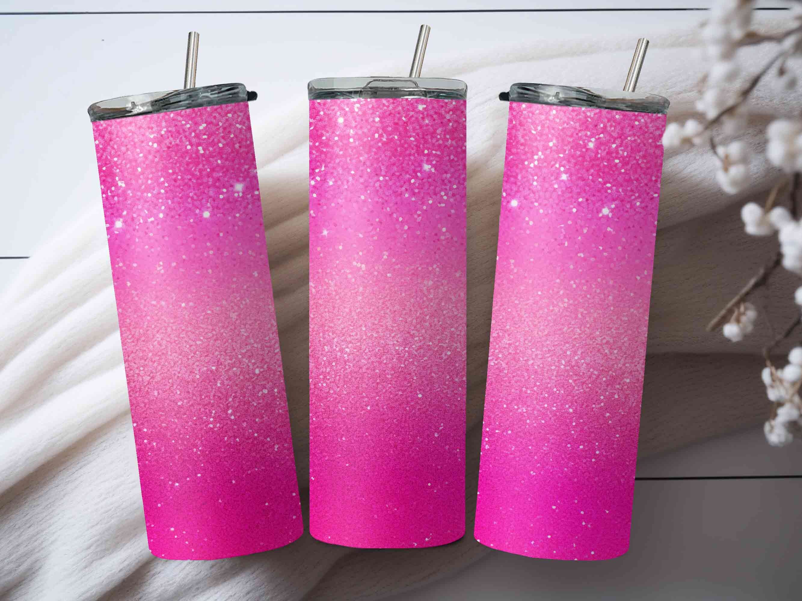 Pink Ombre Tumbler Wrap, Hot Pink Ombre Glitter Tumbler Wrap, 20oz ...