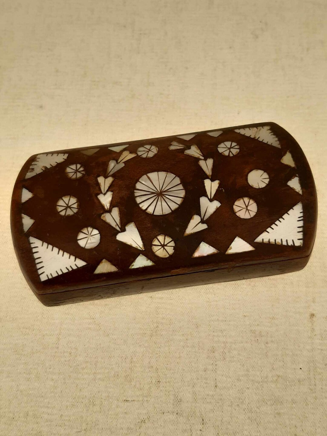 Pearl Inlay Jewelry Box ,1960s Wood Box With Pearl Inlay ,handmade ...